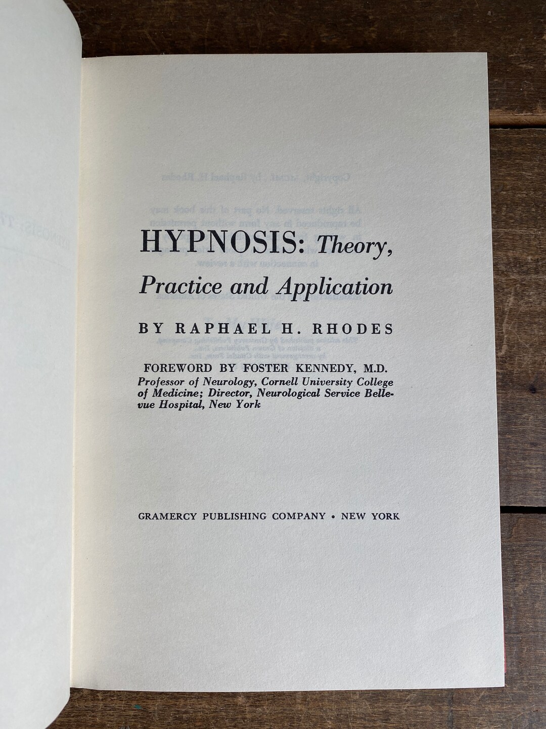 Hypnosis: Theory, Practice & Application by Raphael H. Rhodes-vintage ...