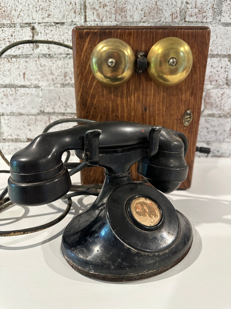 Antique Western Electric Oak Telephone Ringer Box - 1930s Hand Crank ...