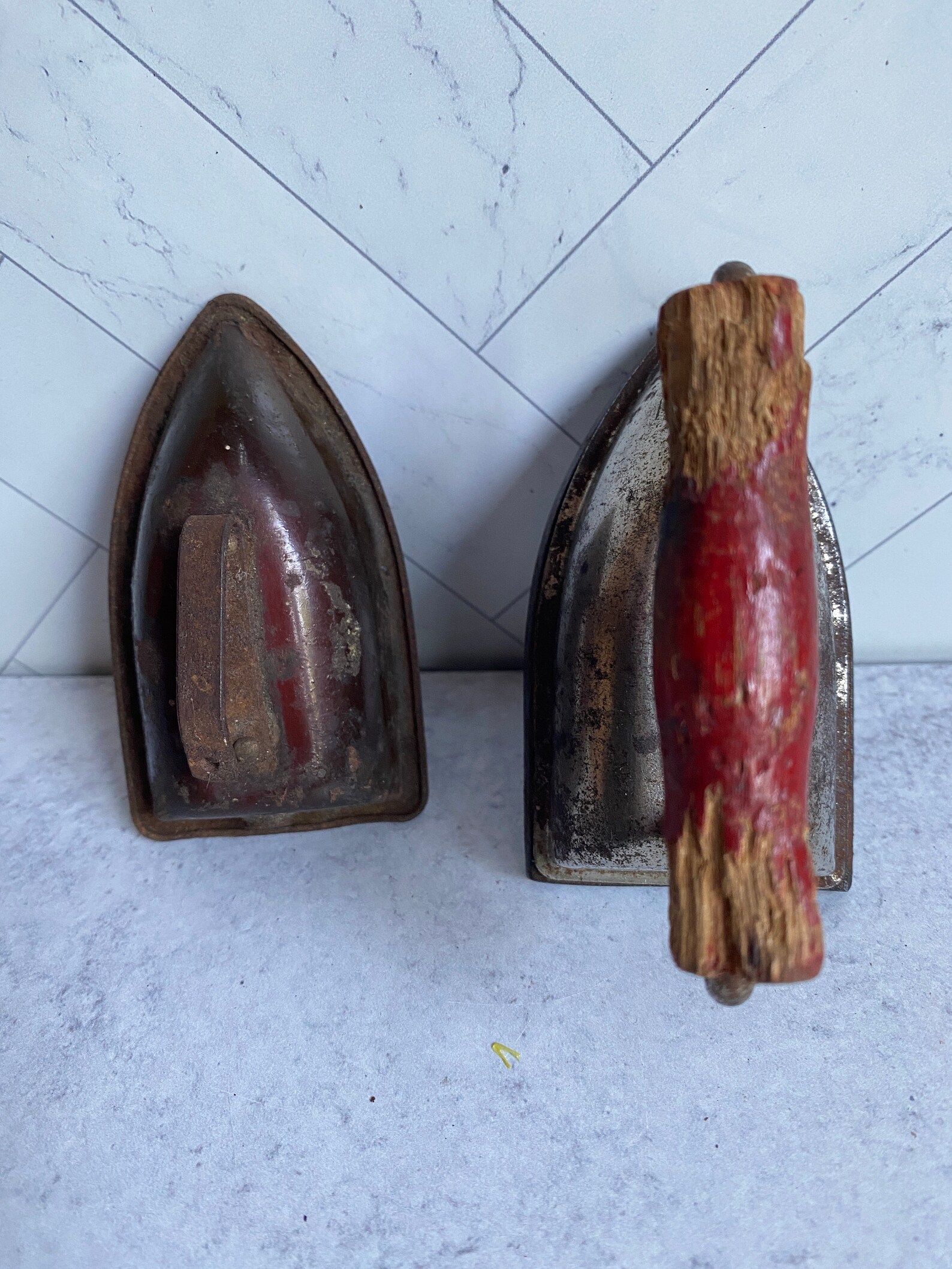 Antique Child's Toy Irons-doll Size Miniatures-set of 2-rustic ...