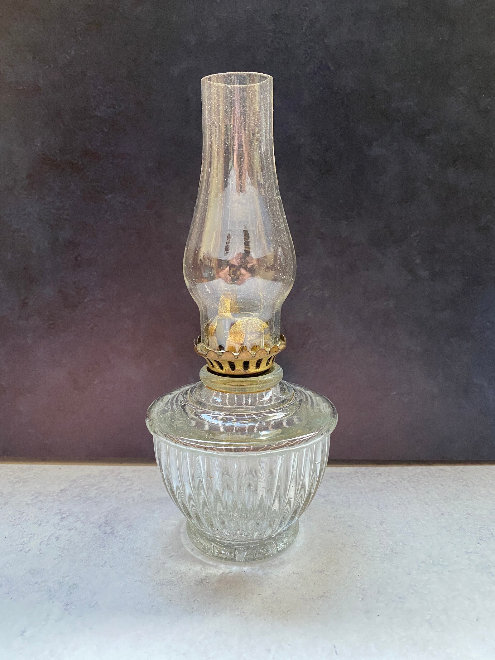 Antique Glass Glow Night Lamp-miniature Oil Lantern Light - Etsy
