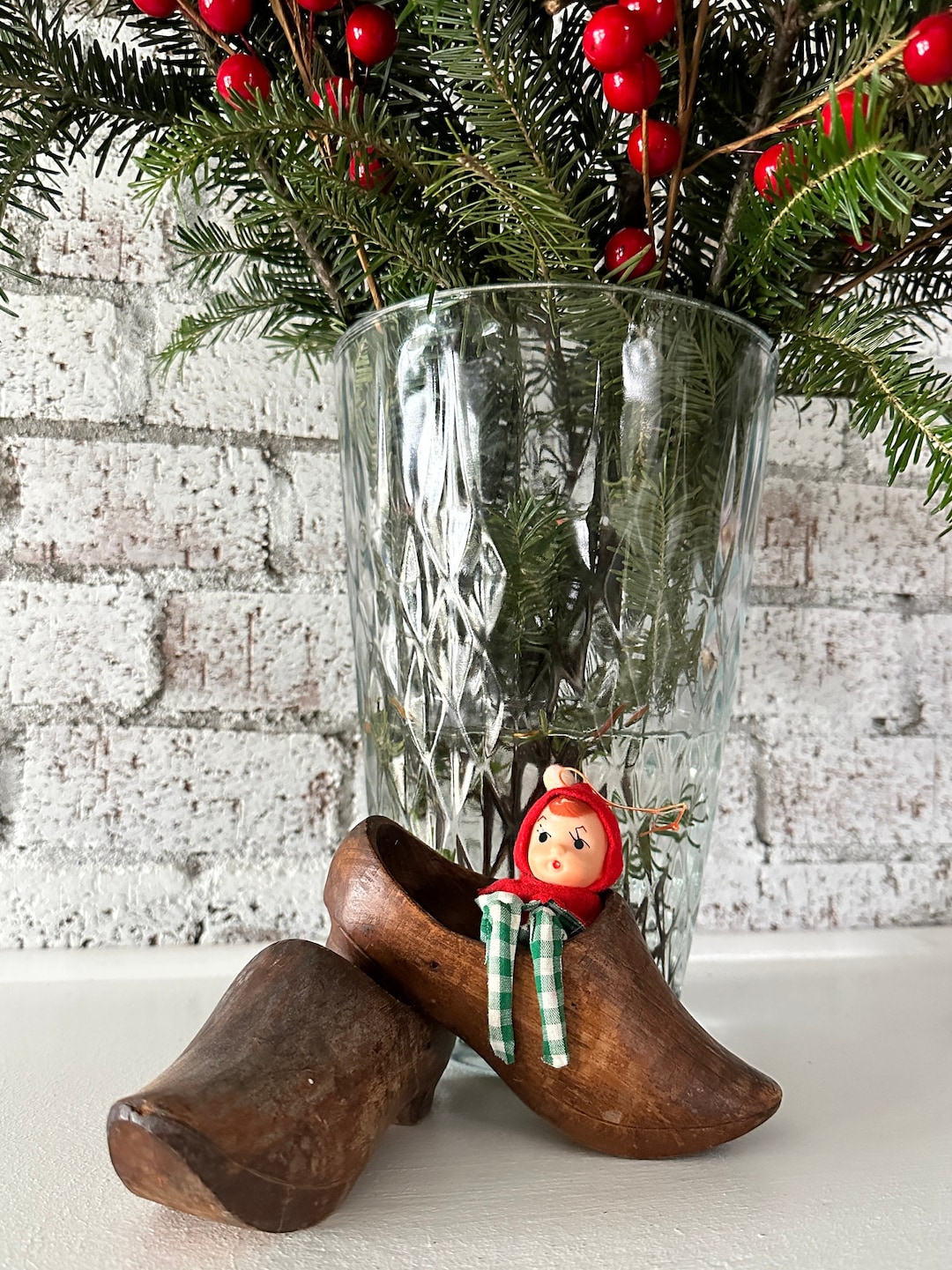 Vintage Handmade Wooden Dutch Clogs, Shoes Include Miniature Mid ...