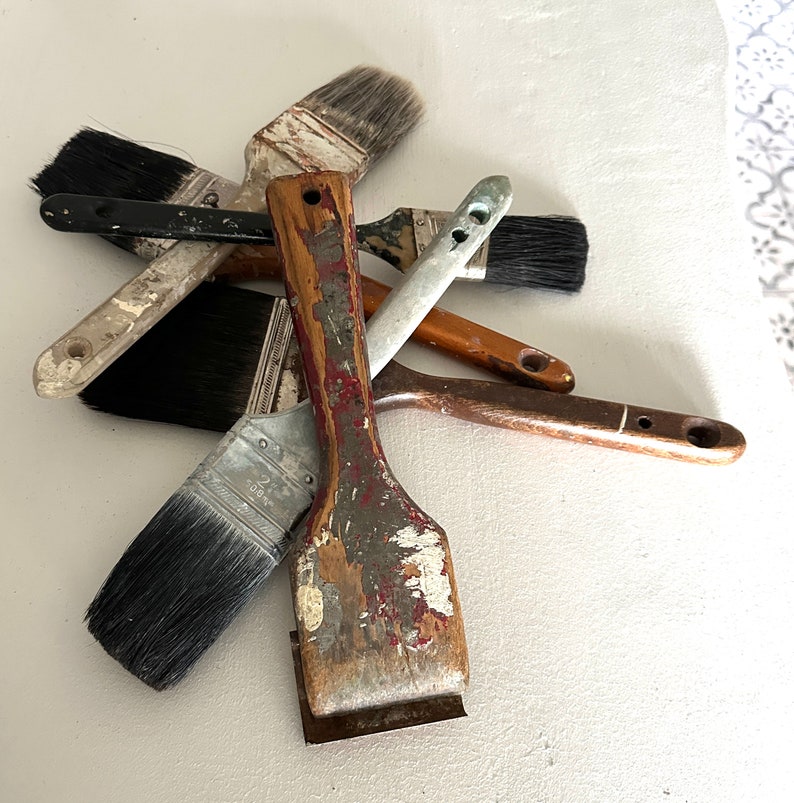 Set of 6 Vintage USED Paint Brushes for Display-industrial - Etsy