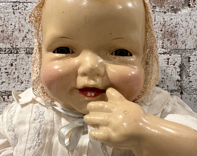 Antique Baby Doll-life Size Composite & Cloth CHIPPY Victorian Doll W ...