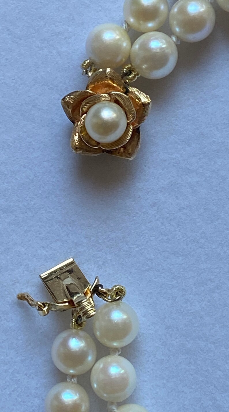 Vintage 1950s Era Double Strand Natural Pearls With 14K Yellow | Etsy