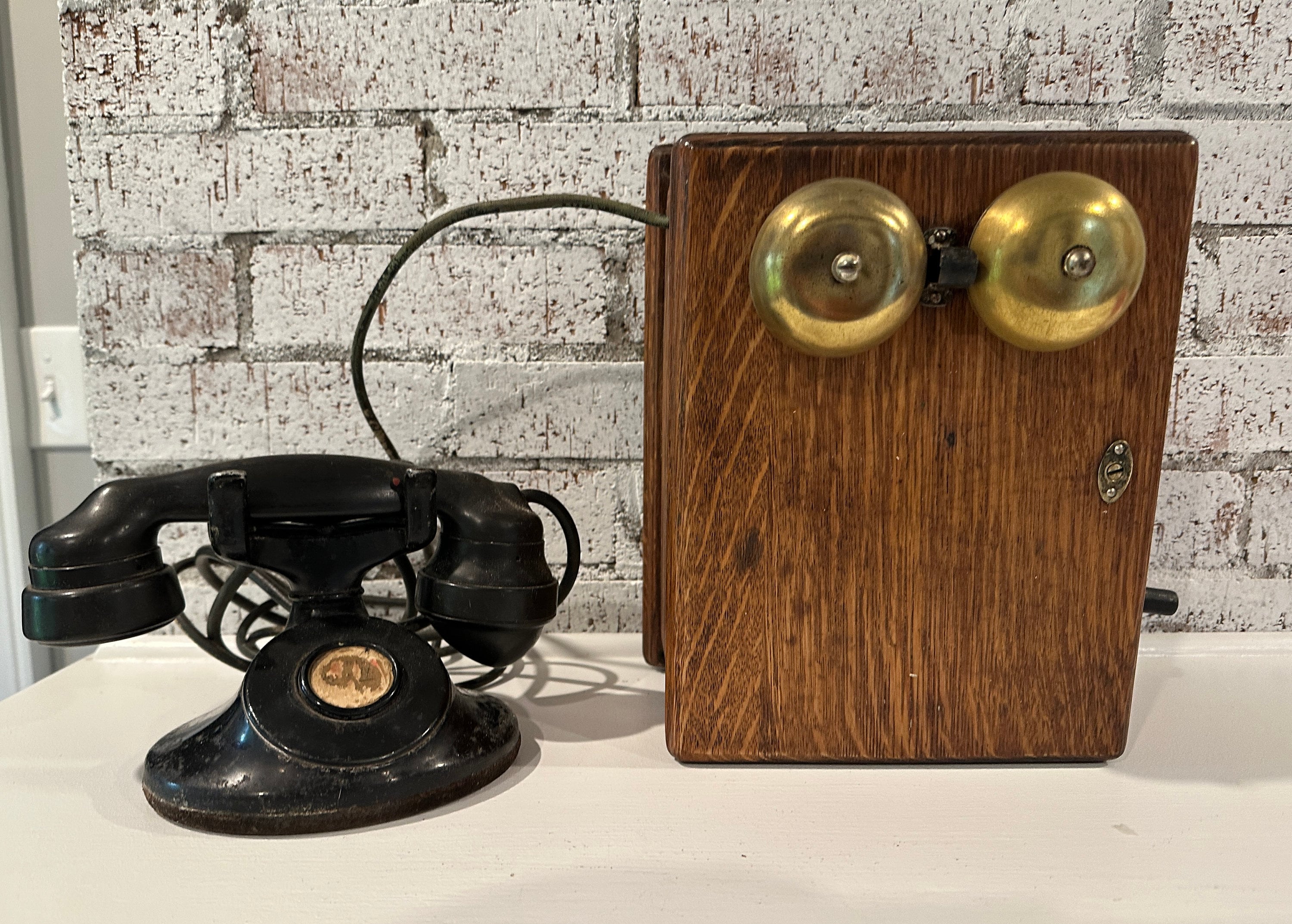 Antique Western Electric Oak Telephone Ringer Box - 1930s Hand Crank ...