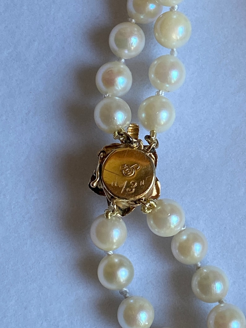Vintage 1950s Era Double Strand Natural Pearls With 14K Yellow | Etsy