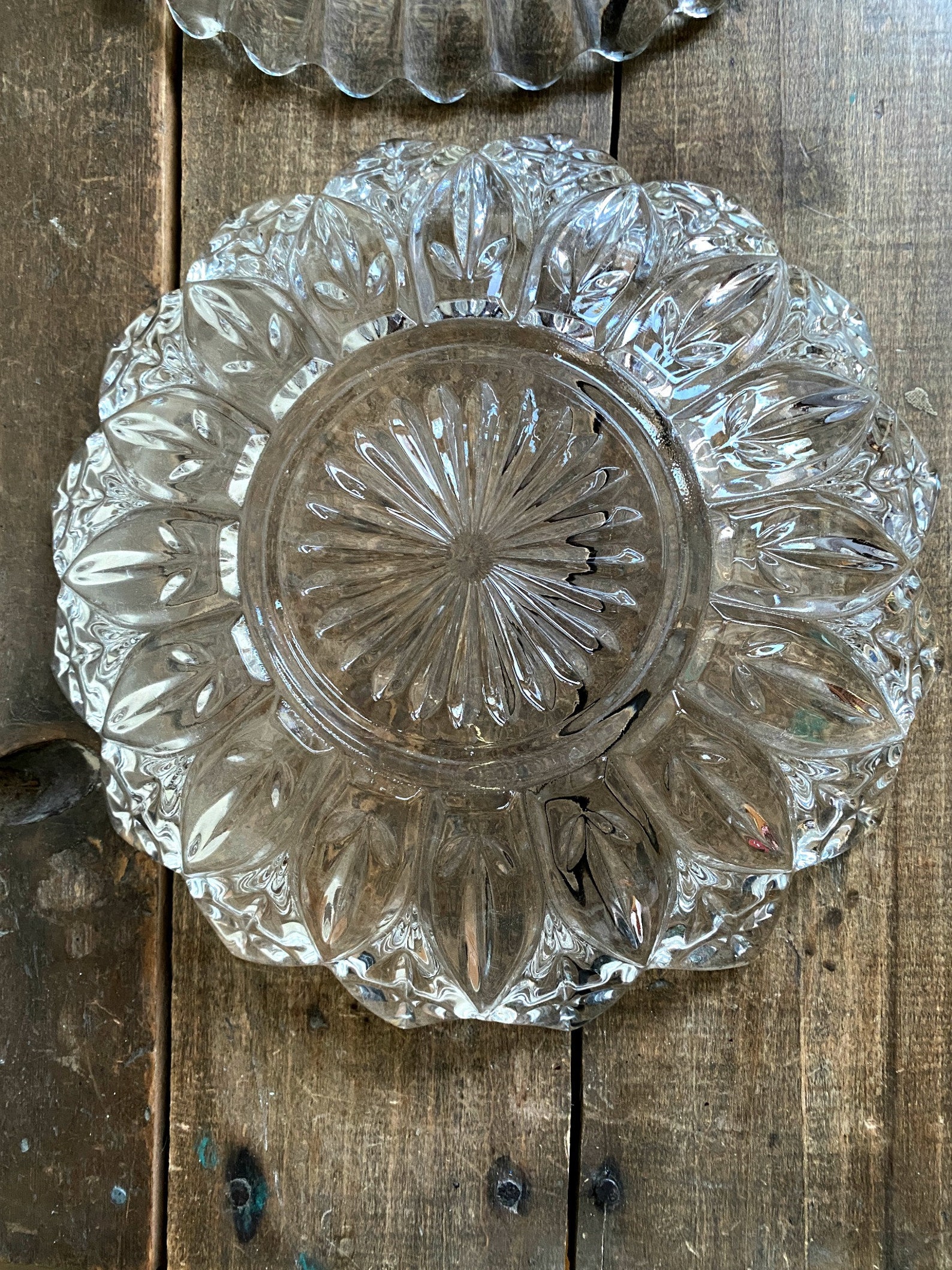 Vintage Glass Sunflower Bowl & Plate Set-federal Glass - Etsy