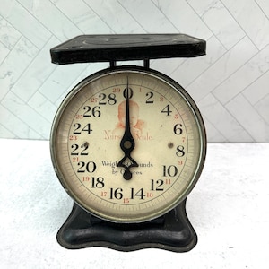 Vintage Nursery Baby Scale, Art Deco Style Black Metal Scale, Shabby ...