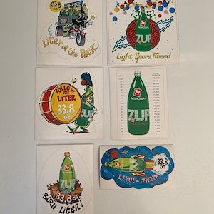 Vintage 7UP Soda Decals-new Old Stock-vintage Advertising-sets of 6 ...