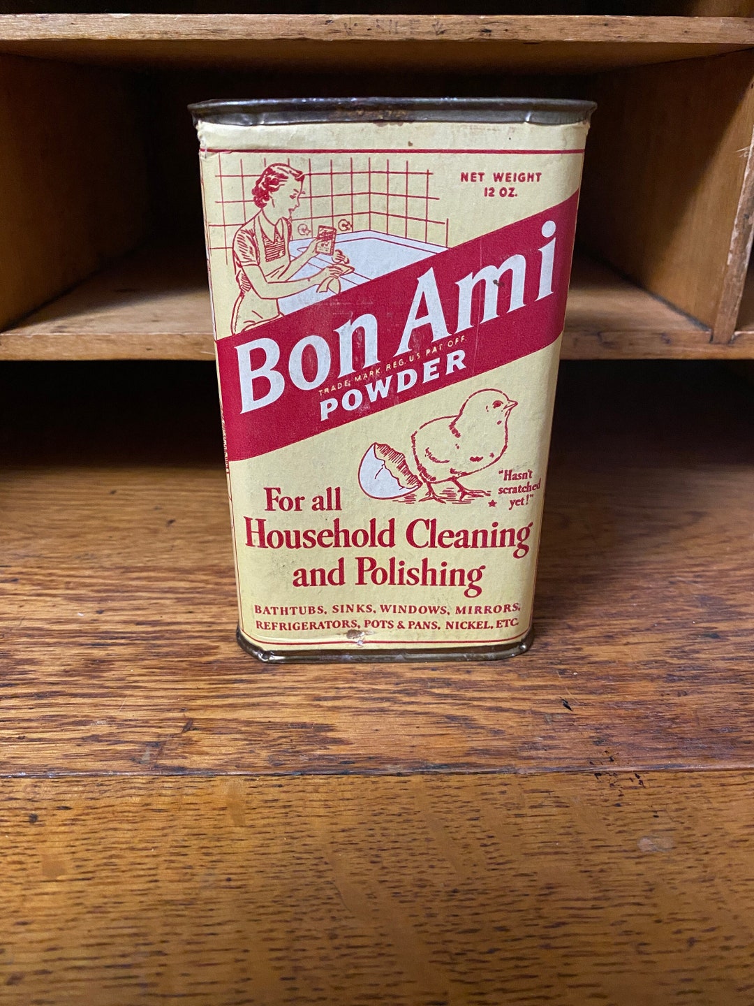 Vintage Unopened Can of Bon Ami Powder With Great Graphics-vintage ...