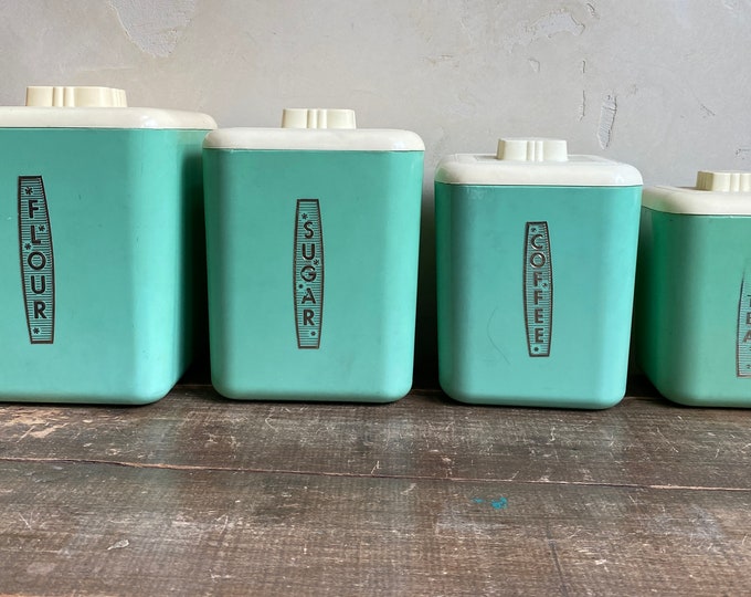 Mid Century Canister Set-by Rona Plastics Corp-4 Vintage Kitchen ...