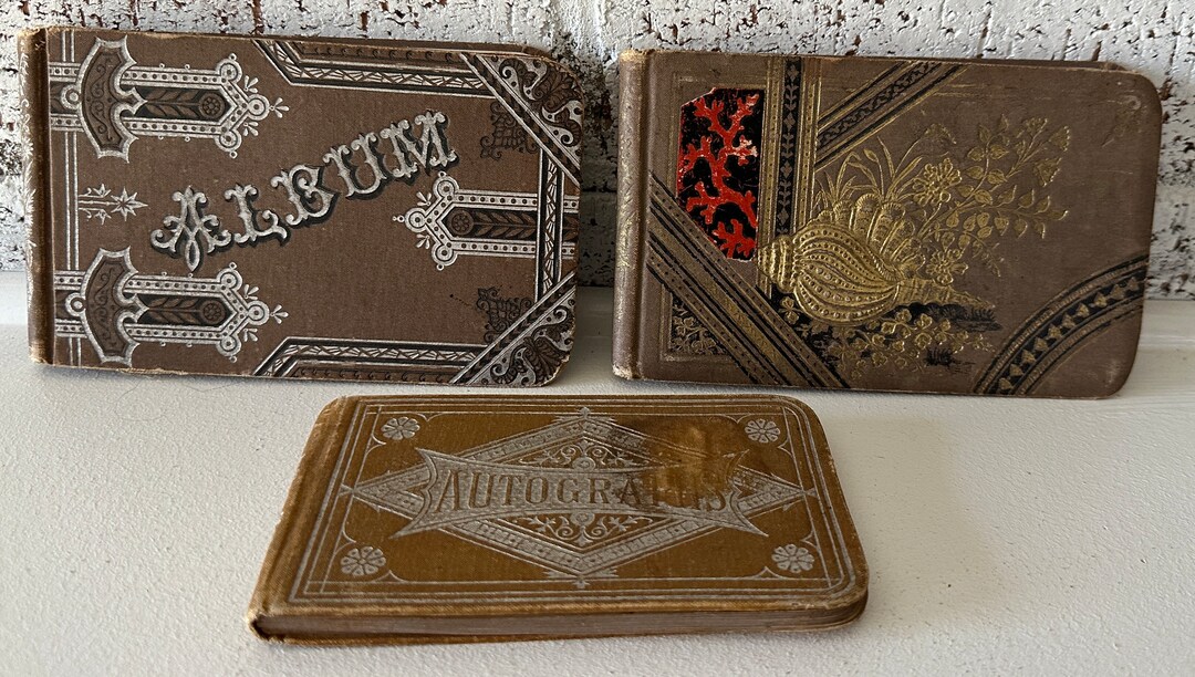 Antique Victorian Era Autograph Albums-set of 3-instant Collection ...