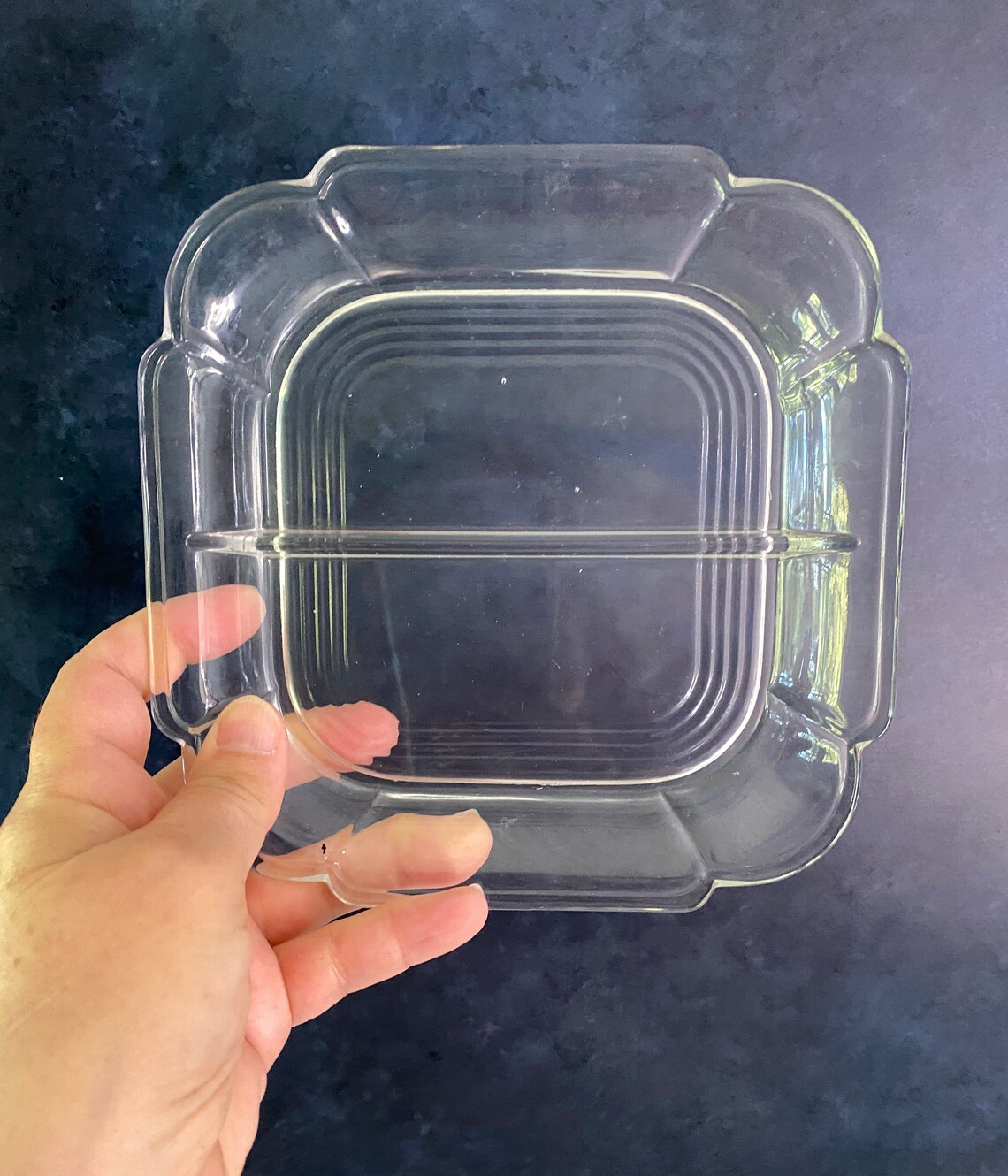 Mid Century Small Square Clear Glass Divided Dishes-set of 2 - Etsy