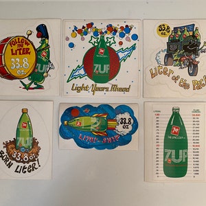 Vintage 7UP Soda Decals-new Old Stock-vintage Advertising-sets of 6 ...