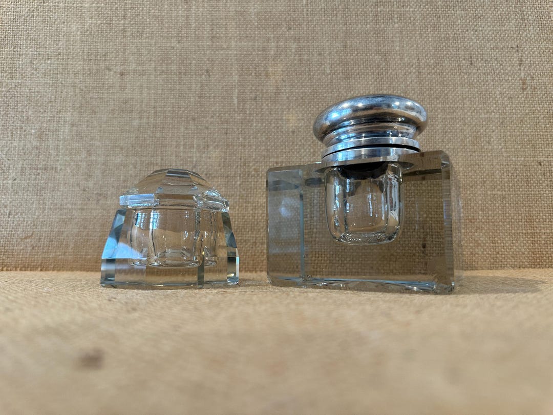 Antique Glass Inkwells, Victorian Era, Being Sold Separately, One Heavy ...
