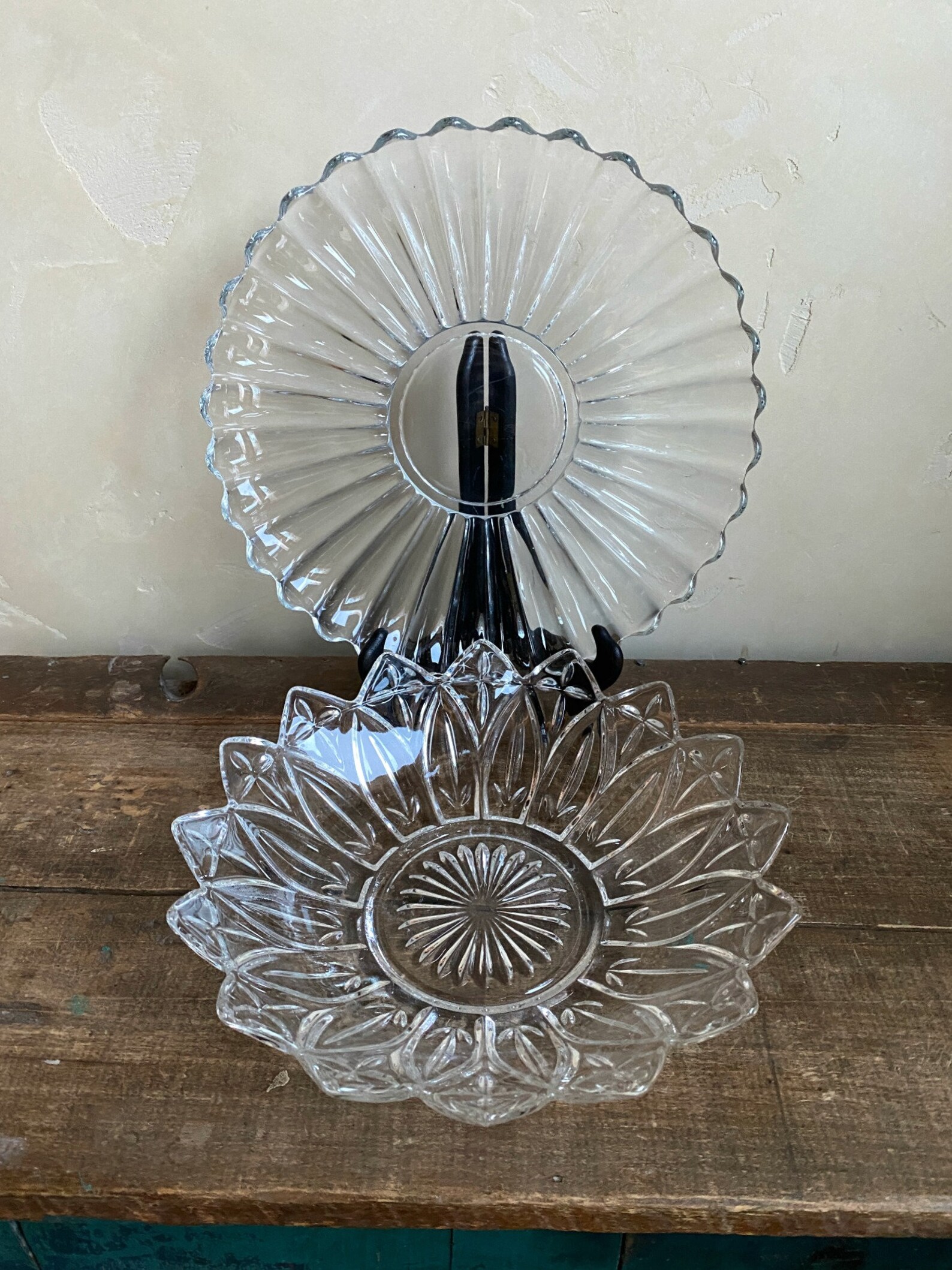 Vintage Glass Sunflower Bowl & Plate Set-federal Glass - Etsy