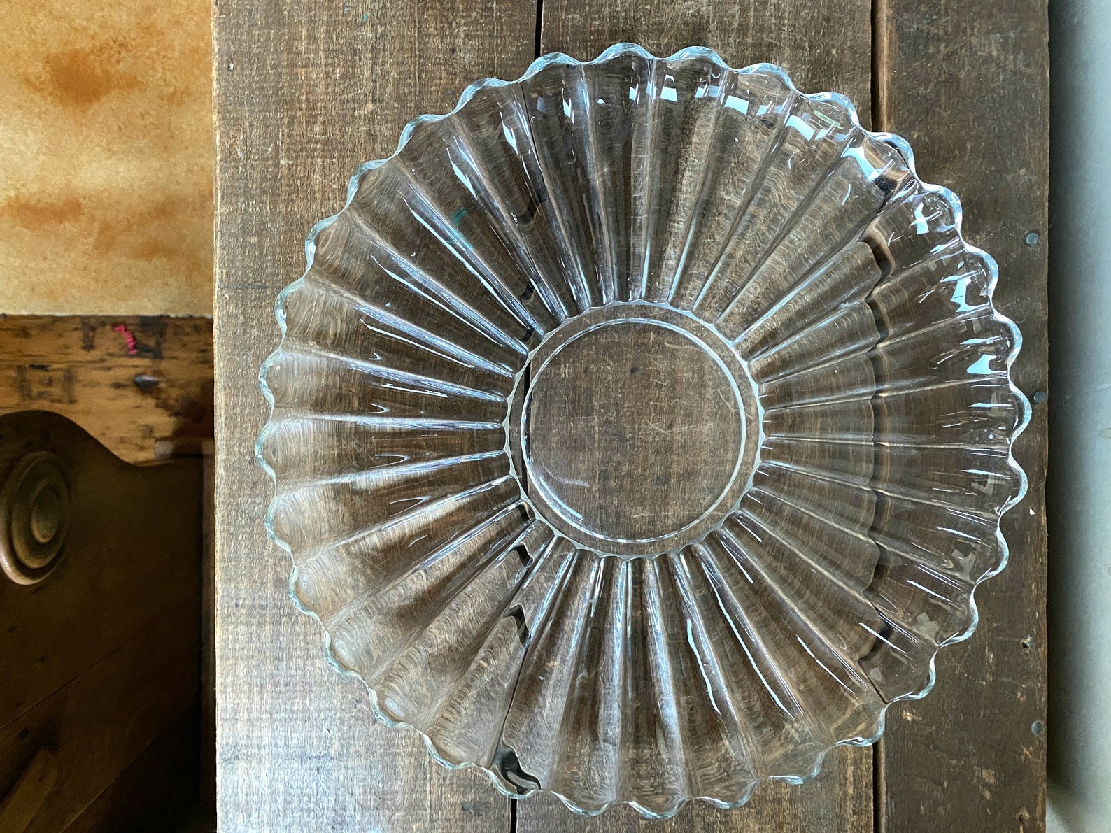 Vintage Glass Sunflower Bowl & Plate Set-federal Glass - Etsy