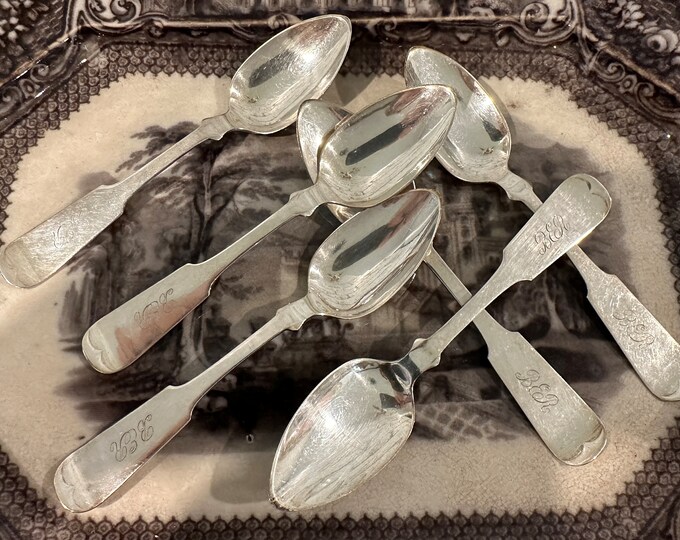 Vintage Silver Plate Fiddleback Spoons-rogers Bros A1-set of 6 Matching ...