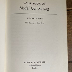 Rare Vintage Book, Your Book of Model Car Racing by Kenneth Gee ...