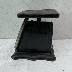 Vintage Nursery Baby Scale, Art Deco Style Black Metal Scale, Shabby ...