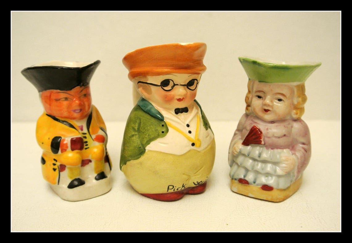 Vintage Set of Three Miniature Toby Mugs Jugs With Feet-mr | Etsy