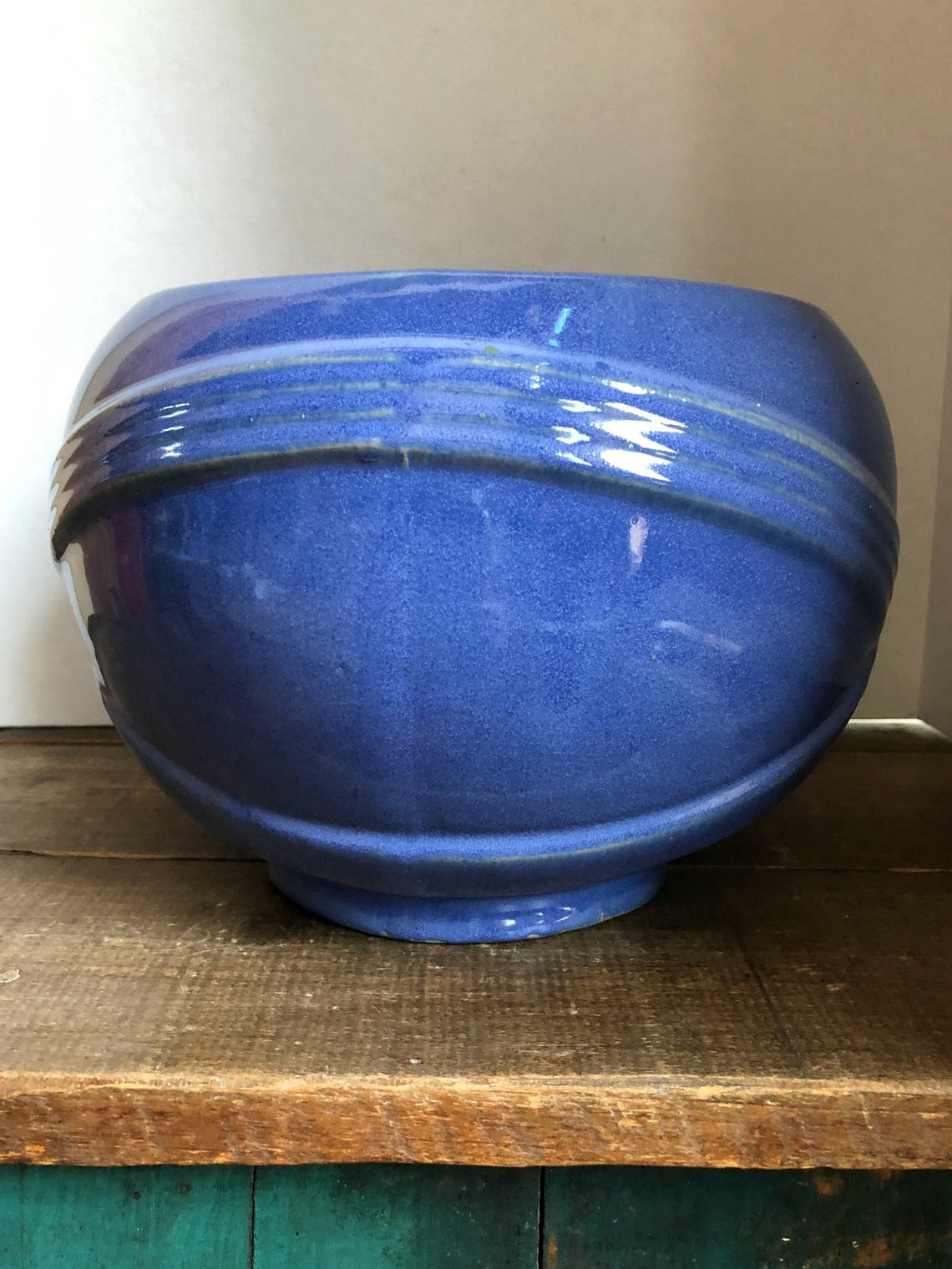 Mid Century California Pottery Large Art Deco Style Rose Bowl - Etsy