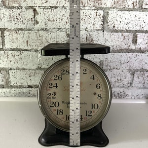 Vintage Nursery Baby Scale, Art Deco Style Black Metal Scale, Shabby ...