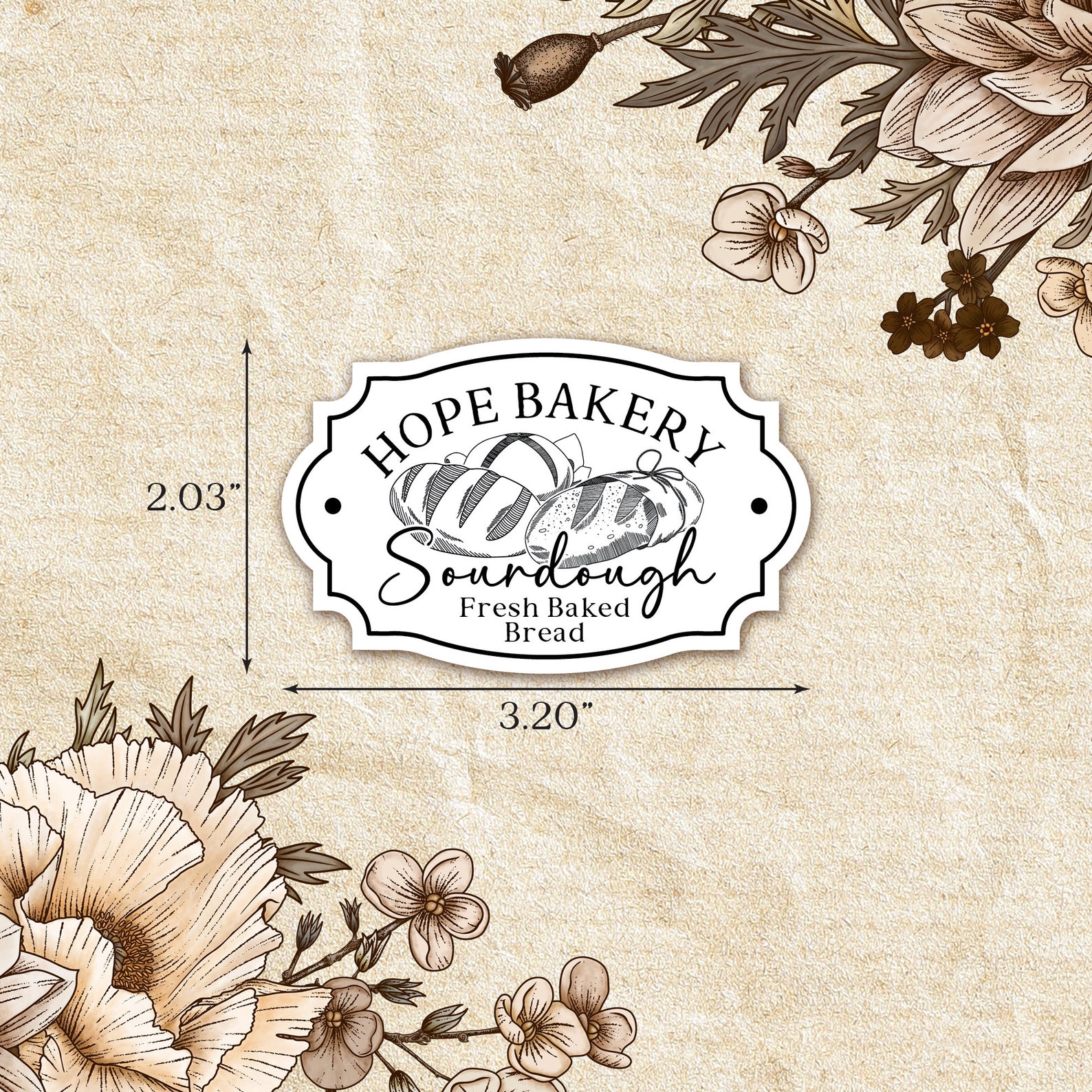 Custom Sourdough Bread Label Stickers || Custom Bakery Sticker ...