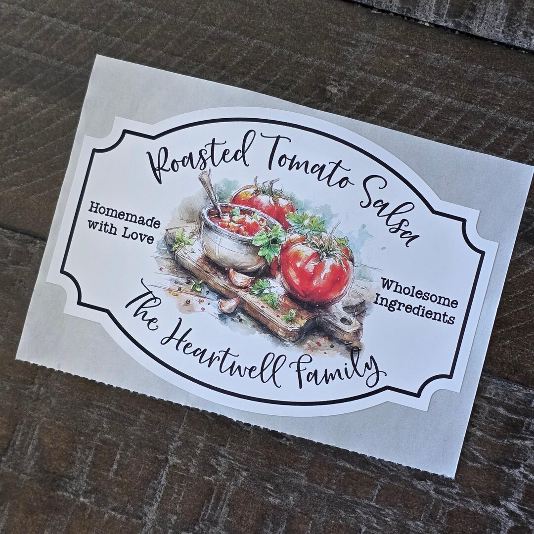 Custom Vintage Salsa Labels || Personalized Food Stickers || Retro ...