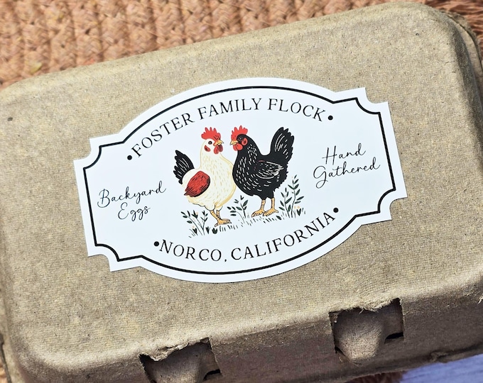 Custom Vintage Egg Carton Labels || Personalized Homestead Stickers ...
