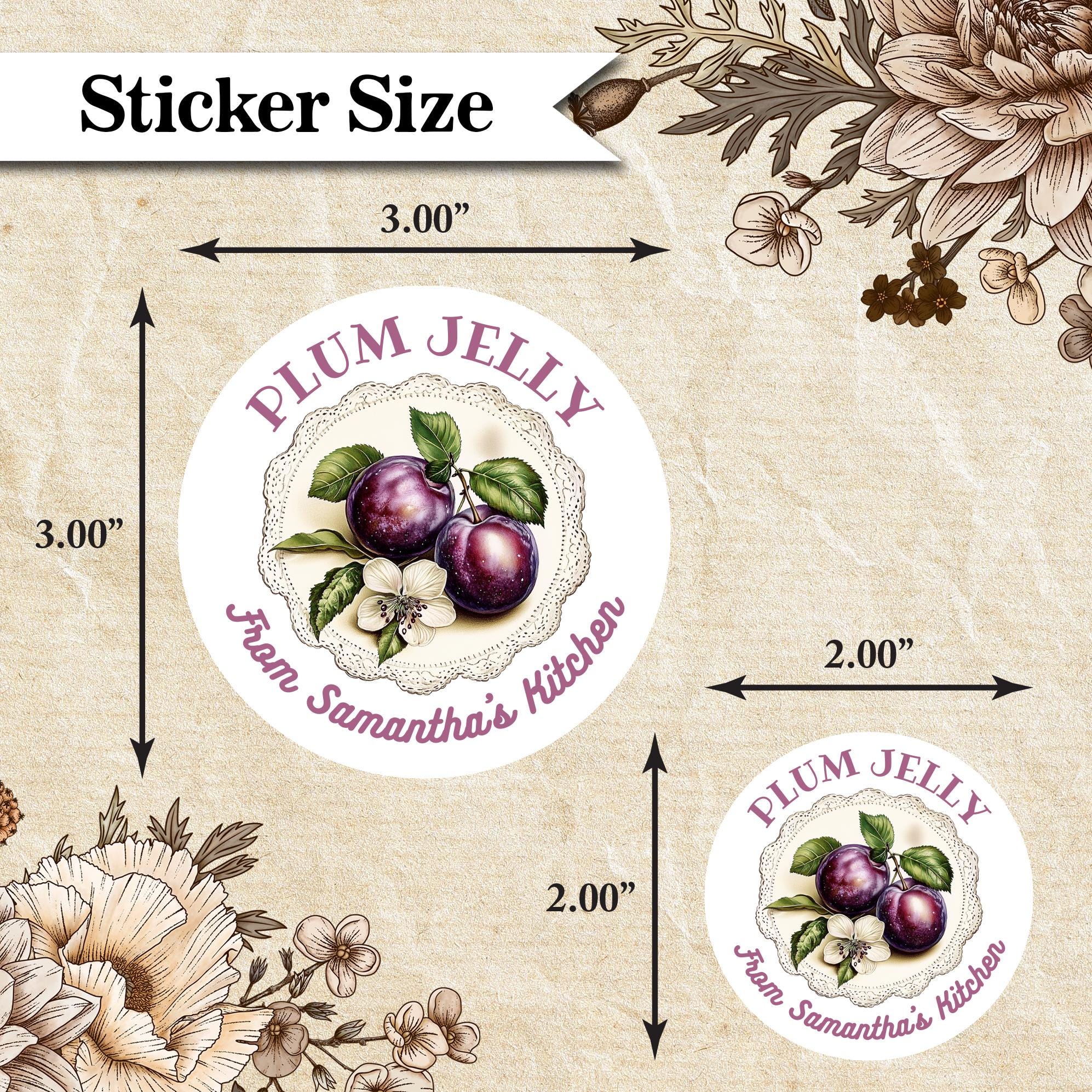 Personalized Plum Jelly Canning Labels || Custom Preserving Stickers ...