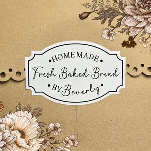 Custom Sourdough Bread Label Stickers || Custom Bakery Sticker ...
