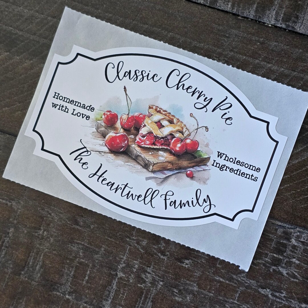 Custom Vintage Cherry Pie Labels || Personalized Thanksgiving Stickers ...