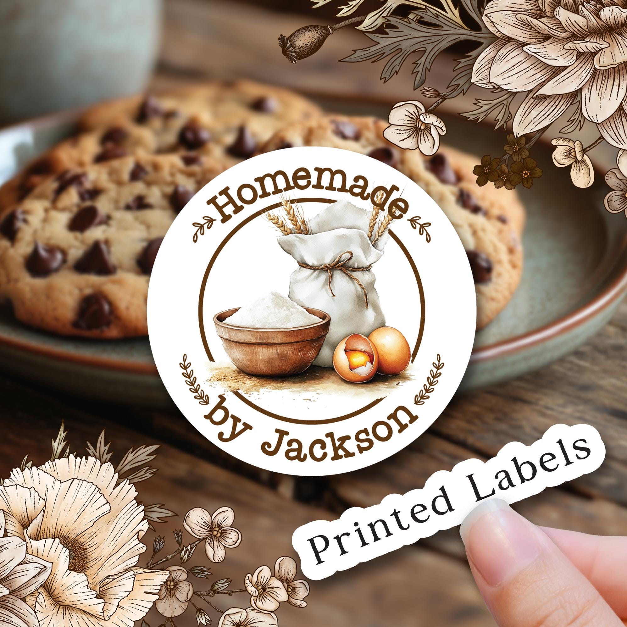 Personalized Homemade Bakery Labels || Custom Baking Stickers || Baked ...