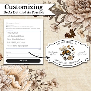 Custom Vintage Raw Honey Labels || Personalized Homestead Stickers ...