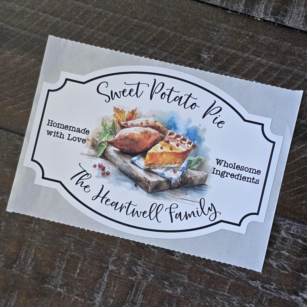 Custom Vintage Sweet Potato Pie Labels || Personalized Thanksgiving ...