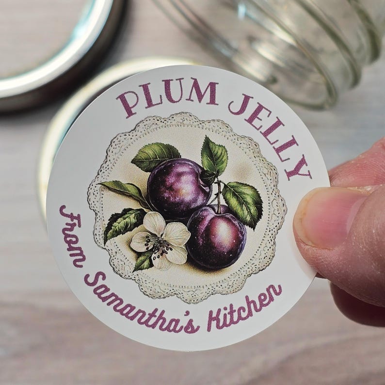 Personalized Plum Jelly Canning Labels || Custom Preserving Stickers ...