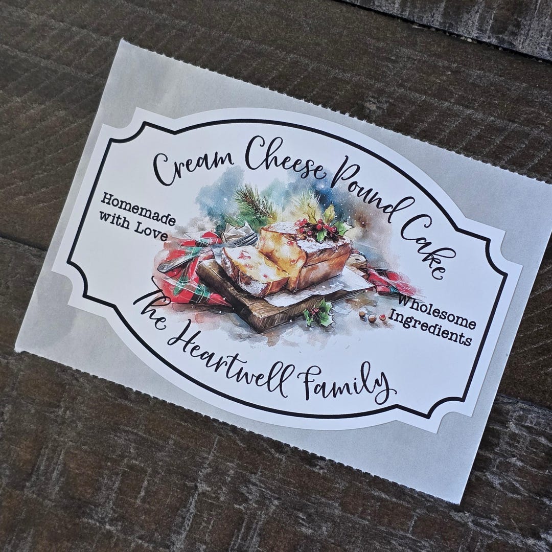 Custom Vintage Pound Cake Labels || Personalized Holiday Stickers ...