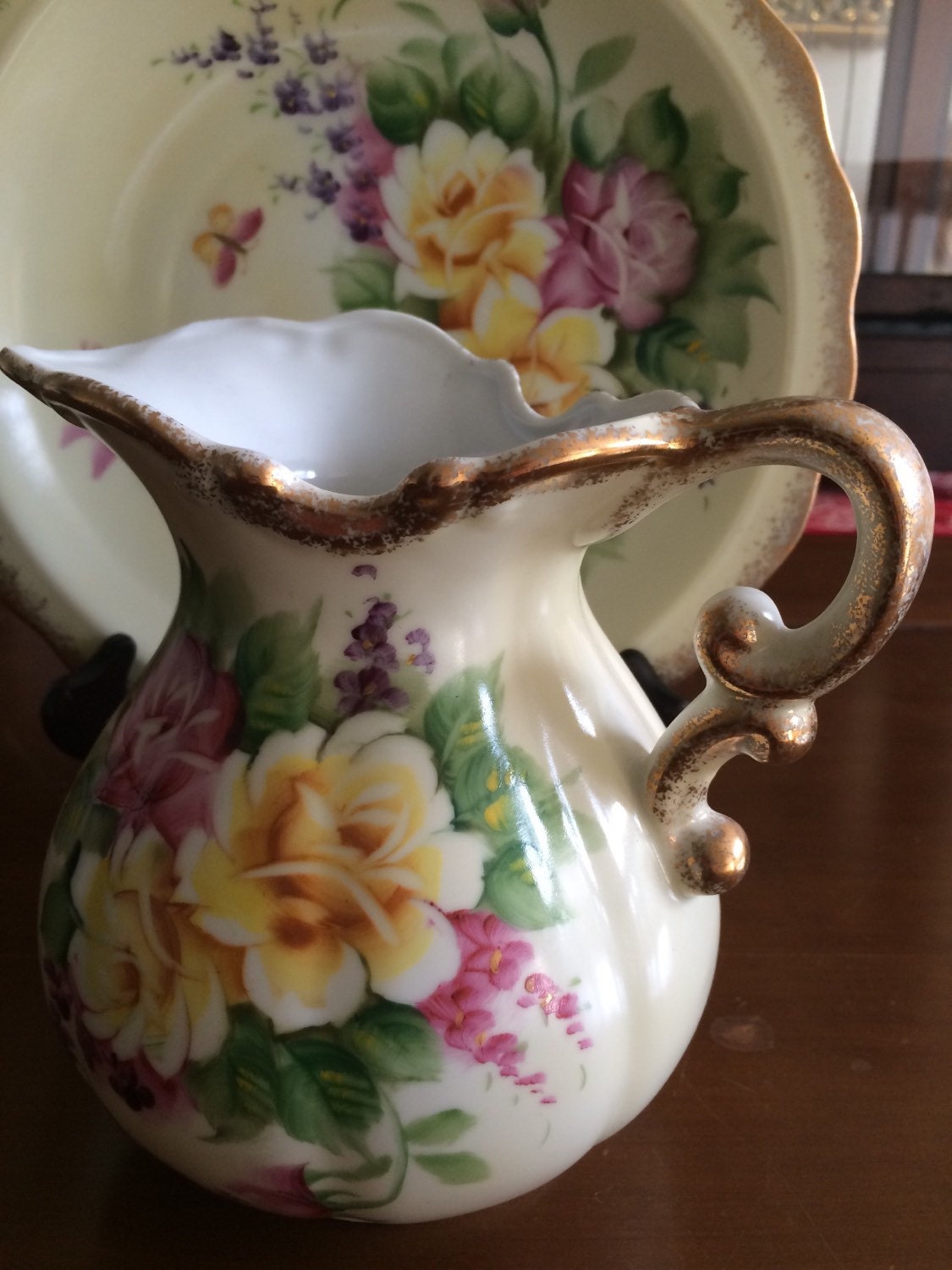 Lefton Japan Fine China Pitcher Jug With Underplate Hand - Etsy