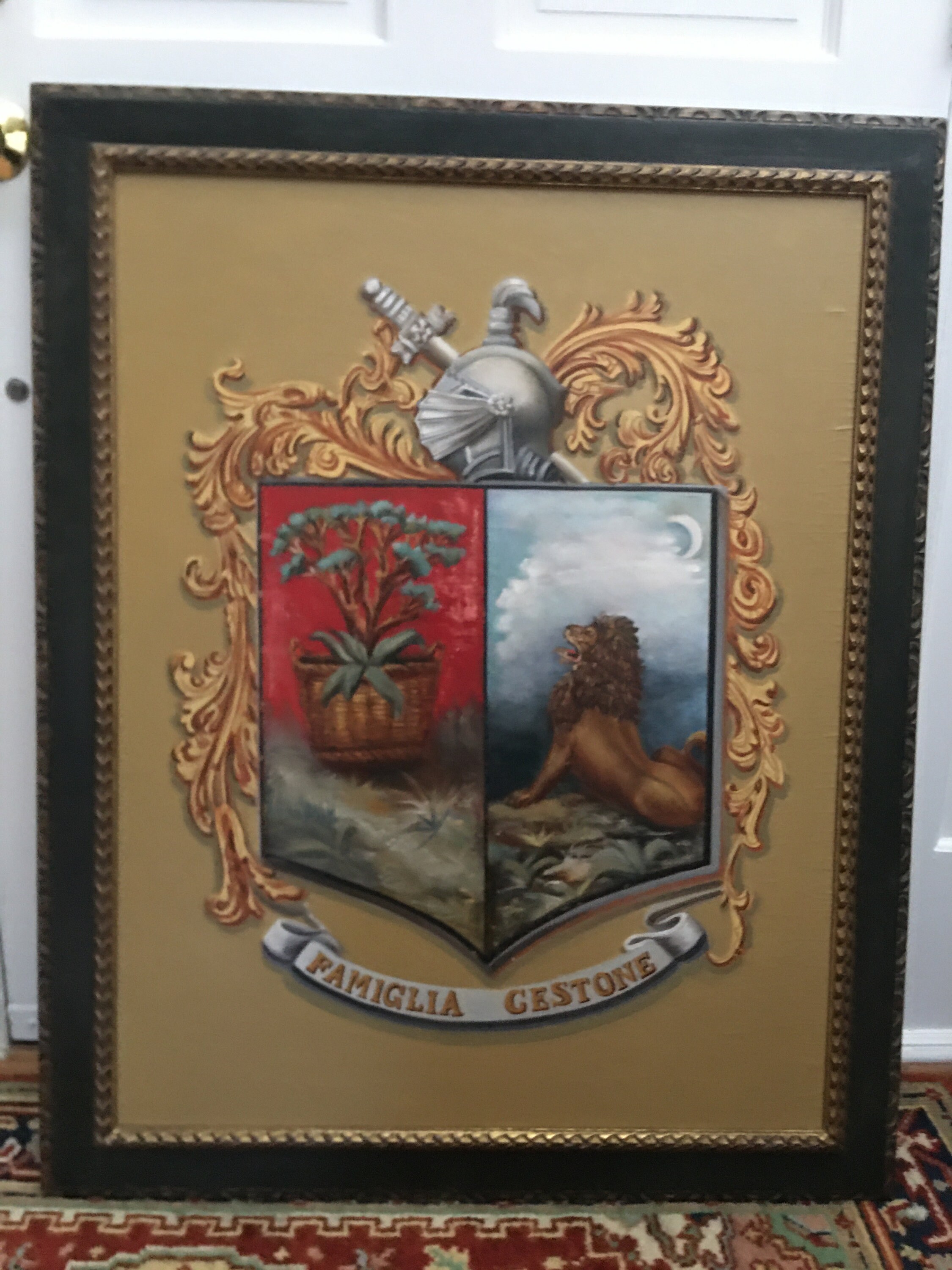Large Original Oil Painting on Board Italian Family Crest 32 X 39 - Etsy