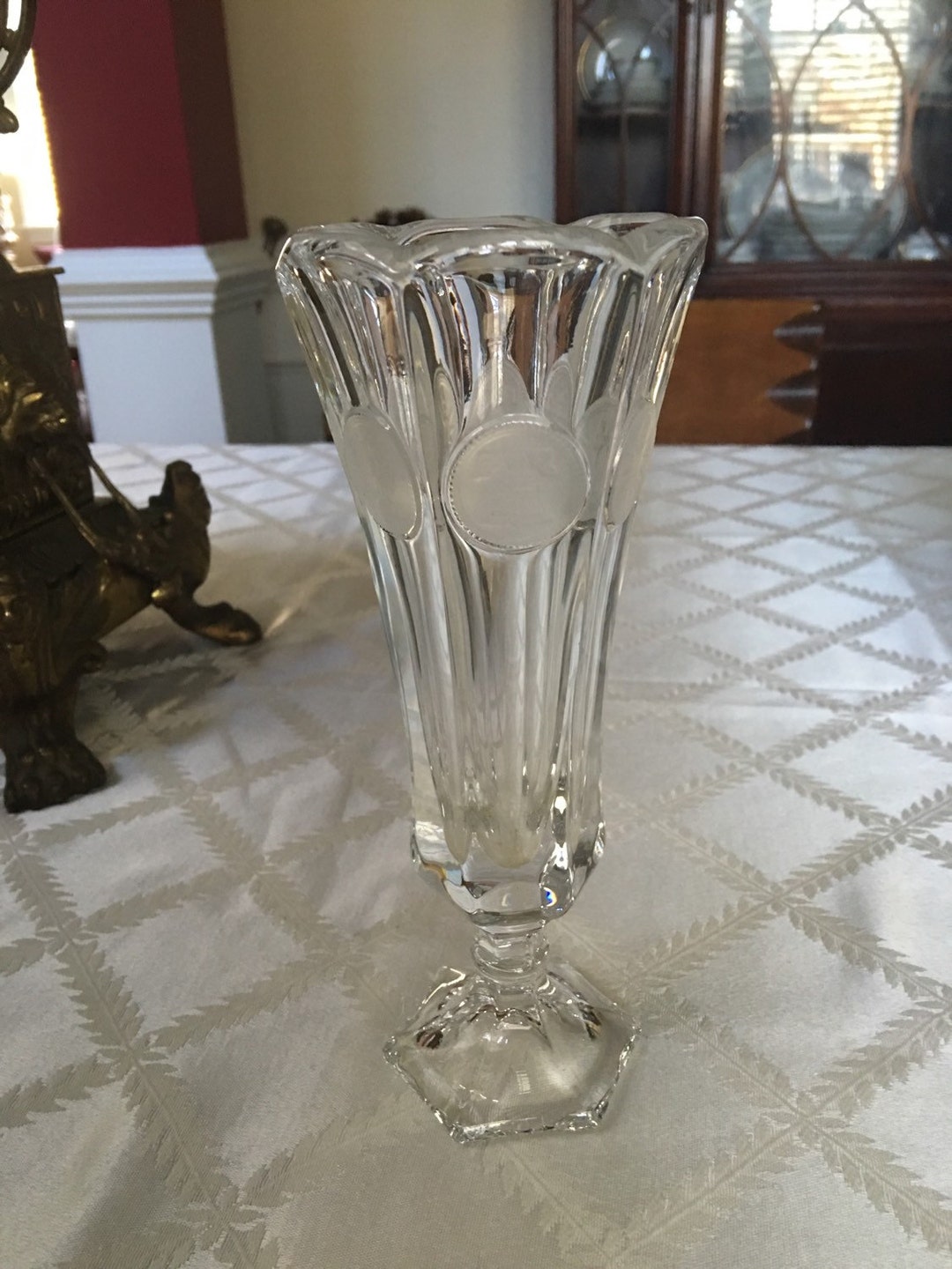 US Coin Glass Vase 8" Tall 3" Wide USA - Etsy