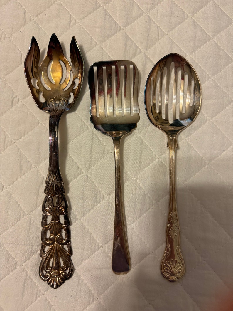 Lot of 3 Assembled English Silver Plated Serving Flatware - Etsy
