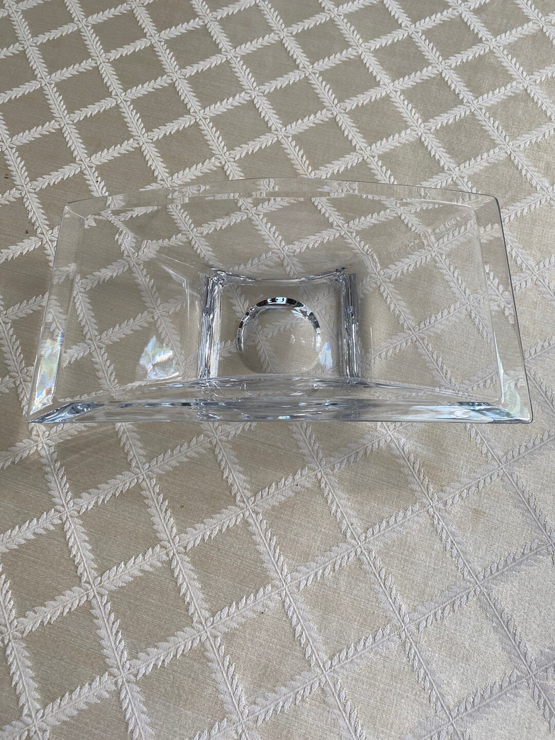 Nambe Rectangular Thick Glass Bowl 13.5 by 7.75” by 3.75” Tall - Etsy