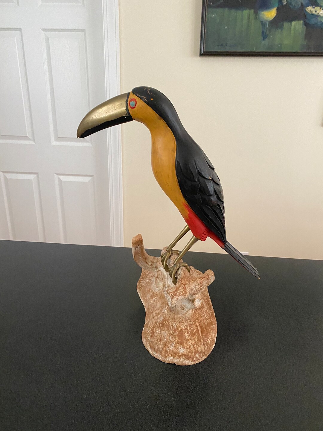 Dara International Carved Wood Brass Toucan Bird Sergio Bustamante ...