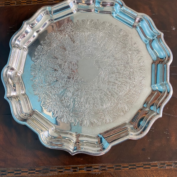 Chippendale Silver Plate Tray - Etsy