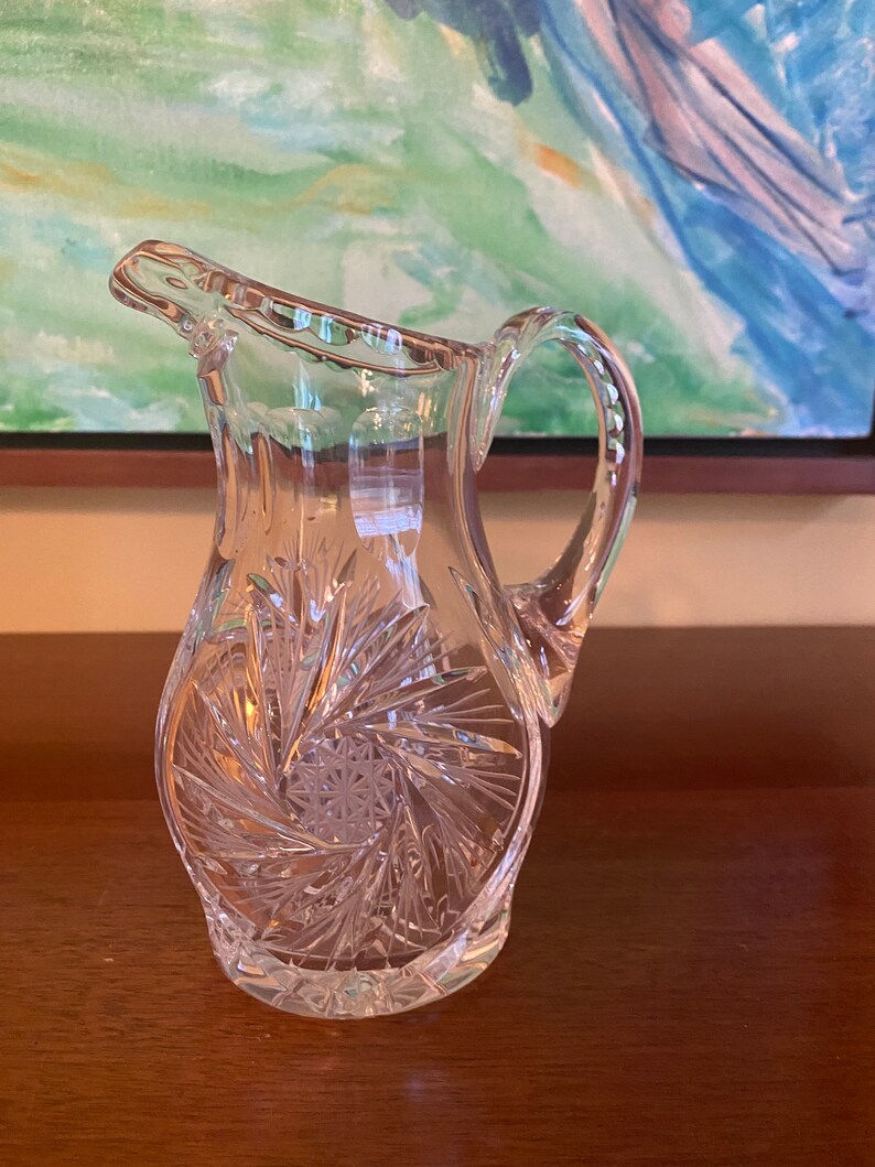 Pressed Etched Glass Milk Jug Juice Server - Etsy