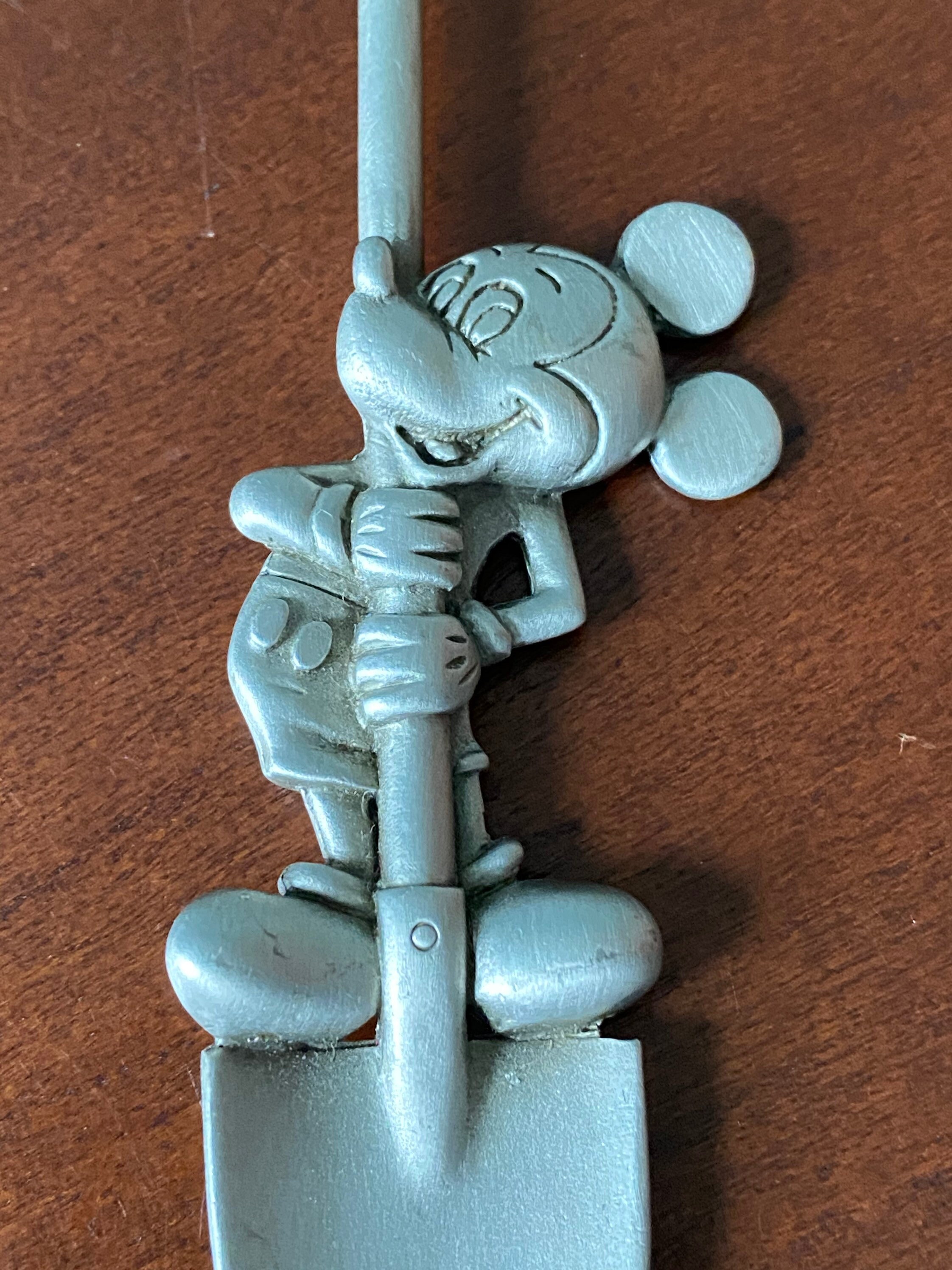 Mickey Mouse on a Shovel Collectible Pewter Approx 4 Tall - Etsy