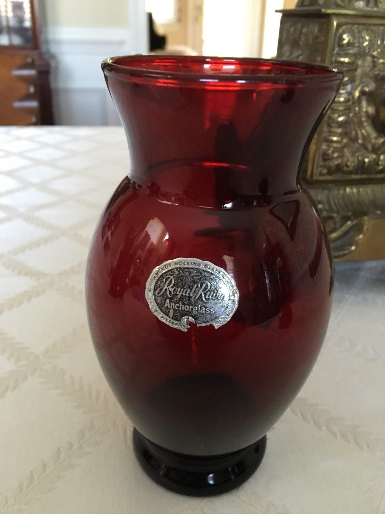 Lot of Three Royal Ruby Anchorglass by Anchor Hocking Vase 6.5" Tall - Etsy