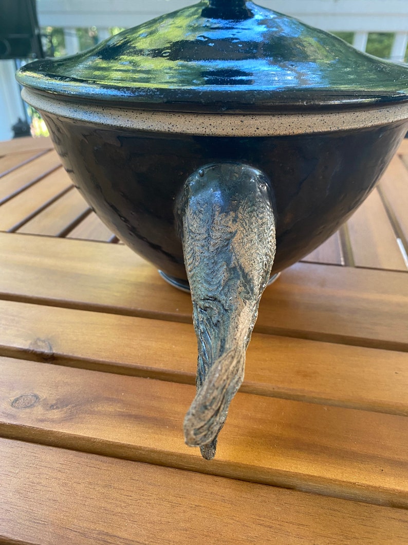 American Steve Turpin 20c Studio Pottery Folk Art Fish Handled - Etsy