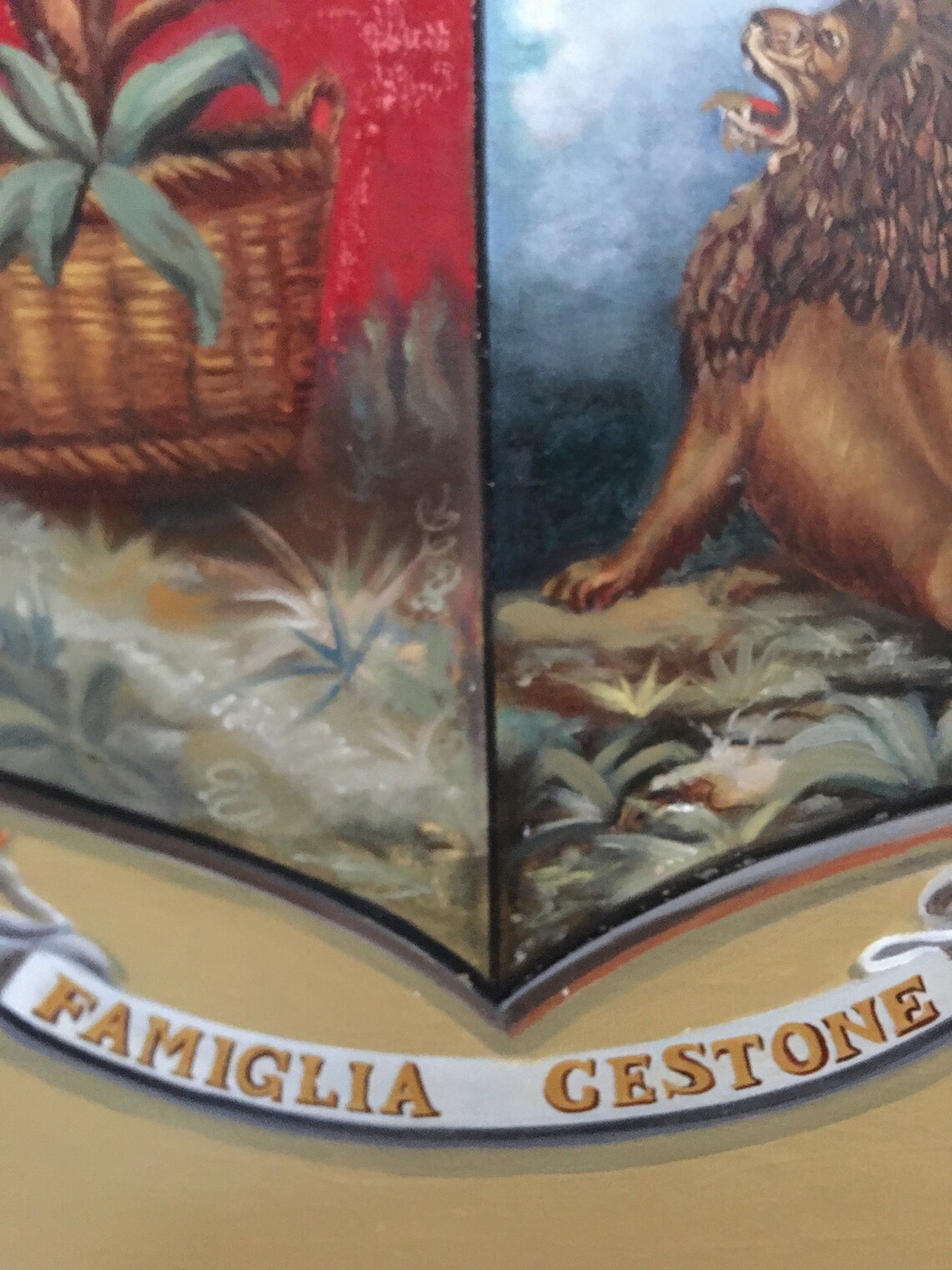 Large Original Oil painting on Board Italian Family Crest | Etsy